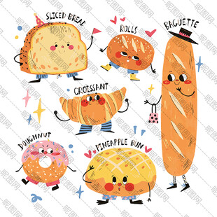 卡通面包素材-卡通面包图片-卡通面包设计模板-昵图网
